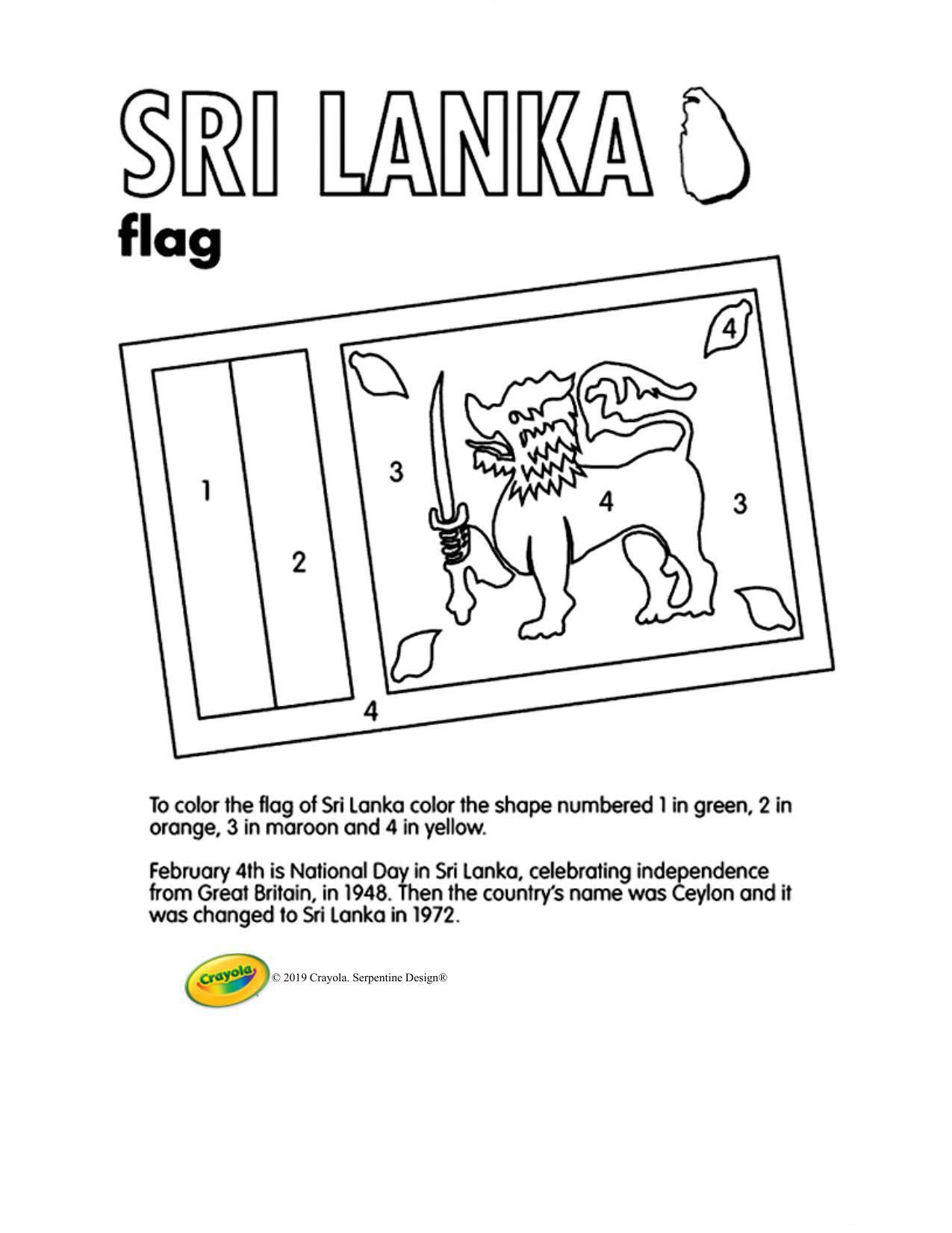 Crayola Canada | Sri Lanka Colouring Page