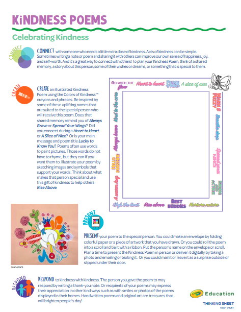Crayola Canada | Worksheets | Kindness Poems