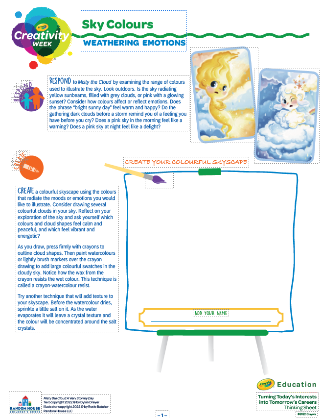 Crayola Canada | Worksheets | Sky Colours: Weathering Emotions